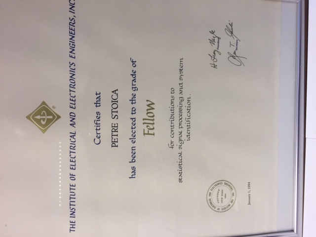 Fellow of IEEE elected"for contributions to statistical signal ...